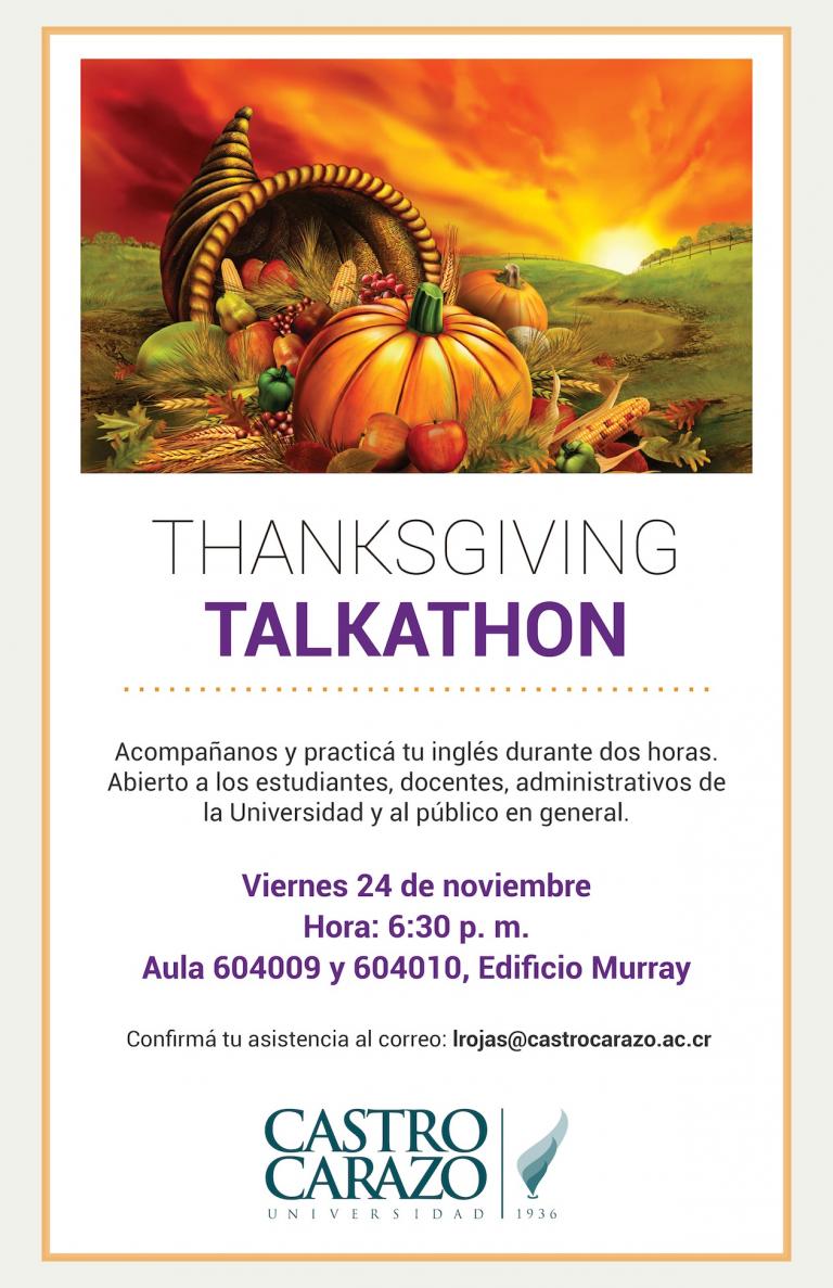 Thanksgiving Talkathon | Universidad Castro Carazo
